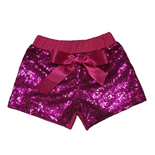 Digirlsor Baby Girls Sequin Shorts Toddler Kids Bowknot Cotton Short Pants Sparkles on Front