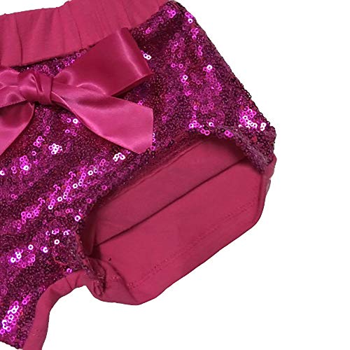 Digirlsor Baby Girls Sequin Shorts Toddler Kids Bowknot Cotton Short Pants Sparkles on Front