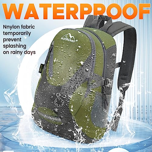 sunhiker Cycling Hiking Backpack Water Resistant Travel Backpack Lightweight SMALL Daypack M0714 (Navy Green)