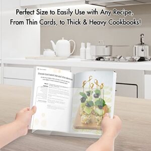 Srenta Durable Acrylic Cookbook Stand Transparent Easy Viewing iPad/Tablet Holder, Great for Cooking/Baking Without Making Your Cook Book Dirty.