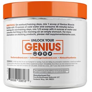 Genius Muscle Builder & Mass Gainer Supplement, Strawberry Vanilla Cream - 100% Naturally Flavored & Sweetened - Anabolic Activator for Men & Women - Weight Gainer, Lean Muscle Growth for Bodybuilding