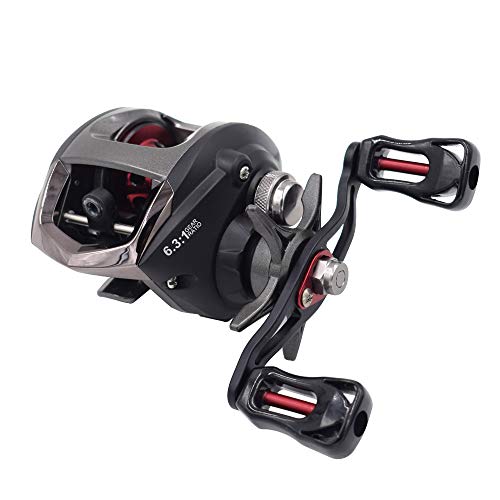 Diwa Baitcasting Fishing Reels Saltwater Freshwater Spincasting Reels Carbon Fiber Drag 18 LBS 12 + 1 Shielded Stainless Steel Ball Bearings Baitcasters Spool Sport Baitcast Reel