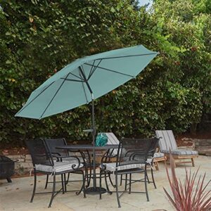 Pure Garden Patio Umbrella with Auto Tilt – 10 Ft Easy Crank Outdoor Table Umbrella Shade for Deck, Balcony, Porch, Backyard or Pool (Dusty Green)