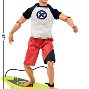 Click N' Play Sports & Adventure Surfer 12" Action Figure Play Set with Accessories,Brown/a