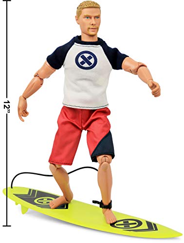 Click N' Play Sports & Adventure Surfer 12" Action Figure Play Set with Accessories,Brown/a