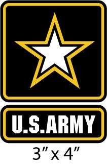 US Army Decal Sticker - 3" x 4" - Automotive Quality Printed Vinyl