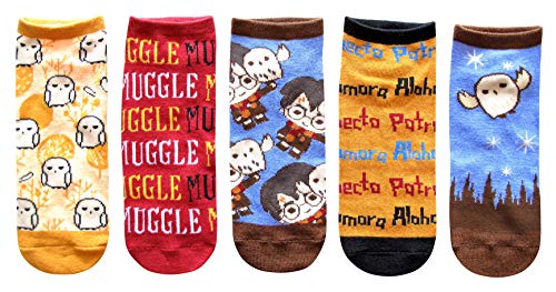 Hyp Harry Potter Hedwig Muggle Spells Juniors/Womens 5 Pack Ankle Socks Size 4-10