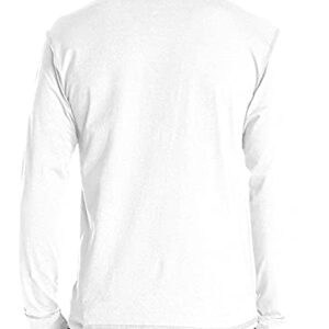 NITAGUT Mens Fashion Casual Front Placket Basic Long Sleeve Henley T-Shirts (L, White)