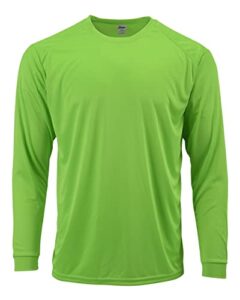 paragon mens long islander performance long sleeve t-shirt, m, neon lime-1