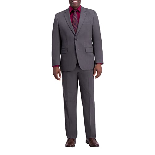 J.M. Haggar mens 4-way Stretch Diamond Weave Classic Fit Separate Pant Business Suit Jacket, Dark Grey, 50 US