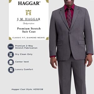 J.M. Haggar mens 4-way Stretch Diamond Weave Classic Fit Separate Pant Business Suit Jacket, Dark Grey, 50 US