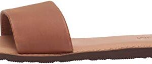 Volcom Women's Simple Synthetic Leather Strap Slide Sandal, Tan, 5 B US