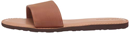 Volcom Women's Simple Synthetic Leather Strap Slide Sandal, Tan, 5 B US