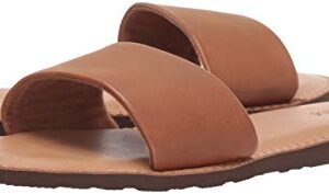 Volcom Women's Simple Synthetic Leather Strap Slide Sandal, Tan, 5 B US