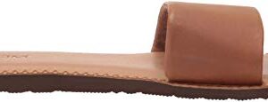 Volcom Women's Simple Synthetic Leather Strap Slide Sandal, Tan, 5 B US