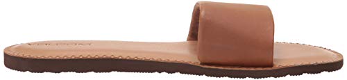 Volcom Women's Simple Synthetic Leather Strap Slide Sandal, Tan, 5 B US