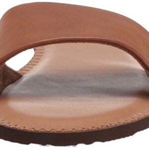 Volcom Women's Simple Synthetic Leather Strap Slide Sandal, Tan, 5 B US