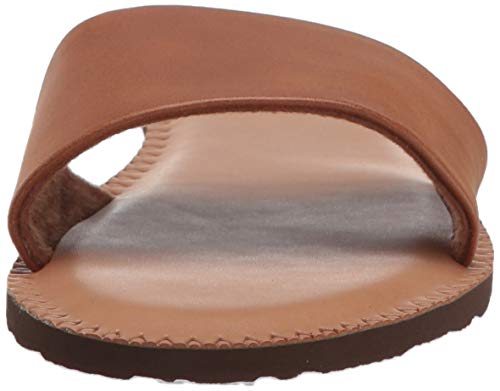 Volcom Women's Simple Synthetic Leather Strap Slide Sandal, Tan, 5 B US