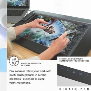 Wacom Cintiq Pro 24 Creative Pen and Touch Display – 4K graphic drawing monitor with 8192 pen pressure and 99% Adobe RGB (DTH2420K0), Black