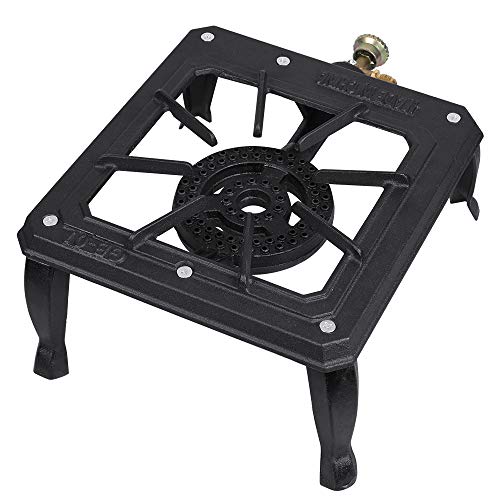 Boshen Portable Stove Burner Cast Iron Propane LPG Gas Cooker for Patio Outdoor Camping BBQ, Not Include Adapter