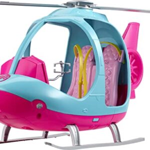 Barbie Helicopter with Spinning Rotors, Pink and Blue 2-Seater Design with Seatbelts and Pilot "Controls" (Amazon Exclusive)