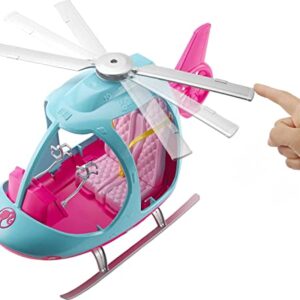 Barbie Helicopter with Spinning Rotors, Pink and Blue 2-Seater Design with Seatbelts and Pilot "Controls" (Amazon Exclusive)