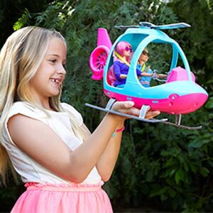 Barbie Helicopter with Spinning Rotors, Pink and Blue 2-Seater Design with Seatbelts and Pilot "Controls" (Amazon Exclusive)