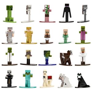 jada minecraft 20-pack wave 1 nano metalfigs 1.65" die - cast figures, multicolor (30125)