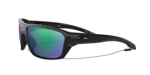 Oakley Men's OO9416 Split Shot Rectangular Sunglasses, Polished Black/Prizm Shallow Water Polarized, 64 mm