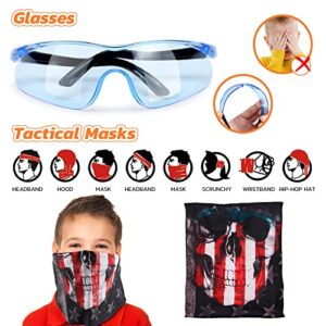 Kids Tactical Vest Kit for Nerf Guns N-Strike Elite Series with Refill Darts Dart Pouch, Reload Clip Tactical Mask Wrist Band and Protective Glasses for kids Boys & girls