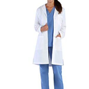 SFD Brands Medical Scrubs TRU Unisex 38 Inch Professional 3-Pocket Lab Coat (M, White)