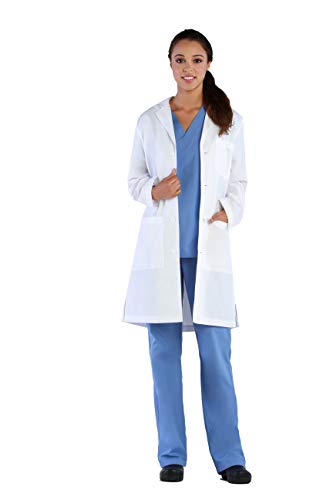 SFD Brands Medical Scrubs TRU Unisex 38 Inch Professional 3-Pocket Lab Coat (M, White)