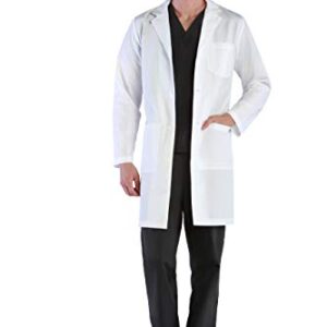 SFD Brands Medical Scrubs TRU Unisex 38 Inch Professional 3-Pocket Lab Coat (M, White)