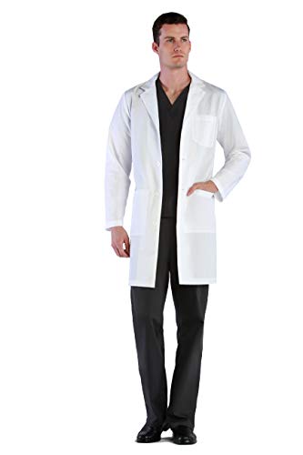 SFD Brands Medical Scrubs TRU Unisex 38 Inch Professional 3-Pocket Lab Coat (M, White)