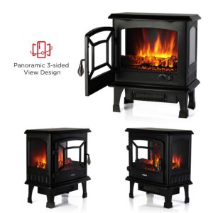 TURBRO Suburbs TS20 Electric Fireplace Infrared Heater, 20" Freestanding Fireplace Stove with Realistic Dancing Flame Effect - CSA Certified - Overheating Safety Protection - Easy to Assemble - 1400W