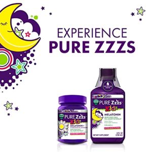 VICKS PURE Zzzs Kidz, Melatonin Sleep Aid Gummies for Kids and Children, Helps Your Child Fall Asleep Naturally, Low Dose Melatonin, Berry Flavored, 48 Gummies