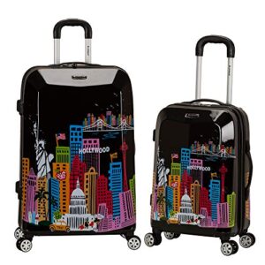 rockland departure hardside spinner wheel luggage, america, 2-piece set (20/28)