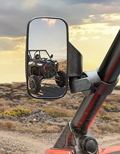 UTV Mirrors, KEMIMOTO UTV Side Mirrors Fits 1.6-2 IN Roll Cage Compatible with Pioneer Polaris RZR 900 1000 Can Am Kawasaki Mule Rhino YXZ Zforce Shatter Proof Tempered Glass