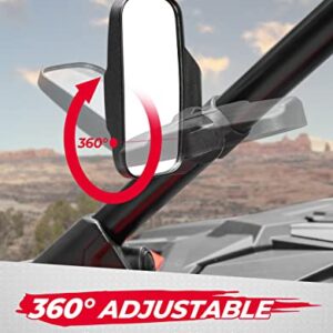 UTV Mirrors, KEMIMOTO UTV Side Mirrors Fits 1.6-2 IN Roll Cage Compatible with Pioneer Polaris RZR 900 1000 Can Am Kawasaki Mule Rhino YXZ Zforce Shatter Proof Tempered Glass