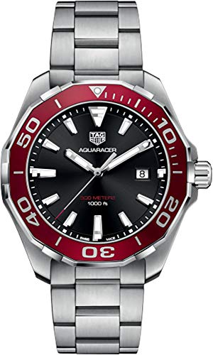 TAG Heuer Aquaracer 300M Red Bezel 43mm Men's Watch WAY101B.BA0746