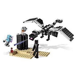 LEGO Minecraft The End Battle 21151 Ender Dragon Building Kit Includes Dragon Slayer and Enderman Toy Figures for Dragon Fighting Adventures (222 Pieces)