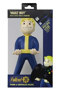 exquisite gaming: fallout 76: variant vault boy - original mobile phone & gaming controller holder, device stand, cable guys, licensed figure