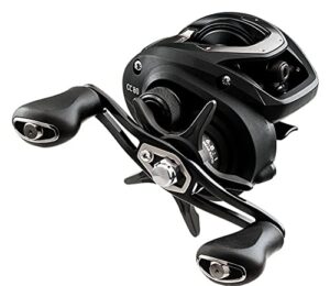 daiwa, cc80 casting reel, 7.5:1 gear ratio, 4bb+1rb bearings, 15 lb max drag, left hand-cc80hsl black