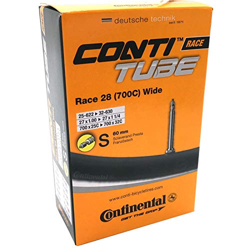 Continental Race 28 700 x 25-32c Bike Inner Tubes with Presta 60mm Valve (Pair),Black