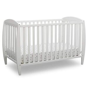 delta children twinkle 4-in-1 convertible baby crib, easy to assemble, sustainable new zealand wood, jpma certified, white