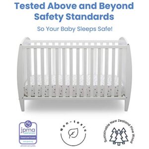 Delta Children Twinkle 4-in-1 Convertible Baby Crib, Easy to Assemble, Sustainable New Zealand Wood, JPMA Certified, White