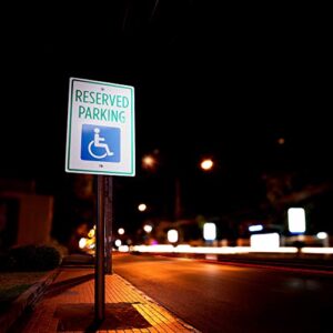 Handicap Parking Sign – 18" x 12" Aluminum Safety Warning Sign For Parking Lots, Private Driveways, & Businesses by Bolthead Industrial