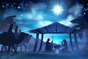 leyiyi 6x4ft merry christmas jesus christ born photography background shepherd santa marria joseph barn camels cold winter night starry backdrop baptism happy new year photo portrait vinyl studio prop