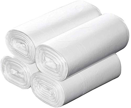 Middle Kitchen Trash Bags,30 Liter 200-Counts /4rolls 21.6'' x 23.6'' Clear White Strong Trash Bags for Home Office Grabage Can 7.5gallon 8 gallon Trash Can Liners