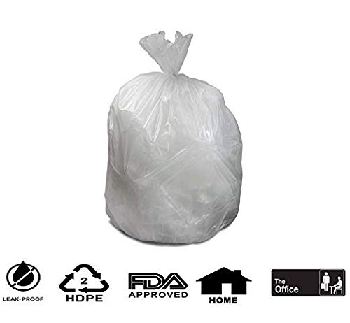 Middle Kitchen Trash Bags,30 Liter 200-Counts /4rolls 21.6'' x 23.6'' Clear White Strong Trash Bags for Home Office Grabage Can 7.5gallon 8 gallon Trash Can Liners